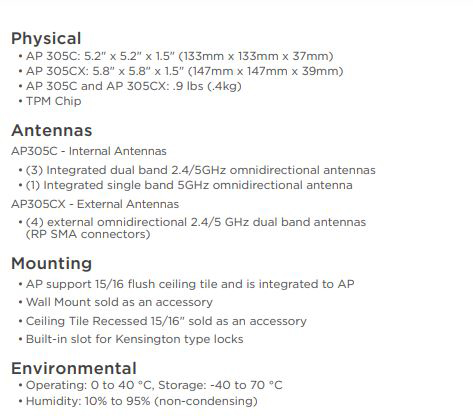 Universal Wireless AP305C/CX